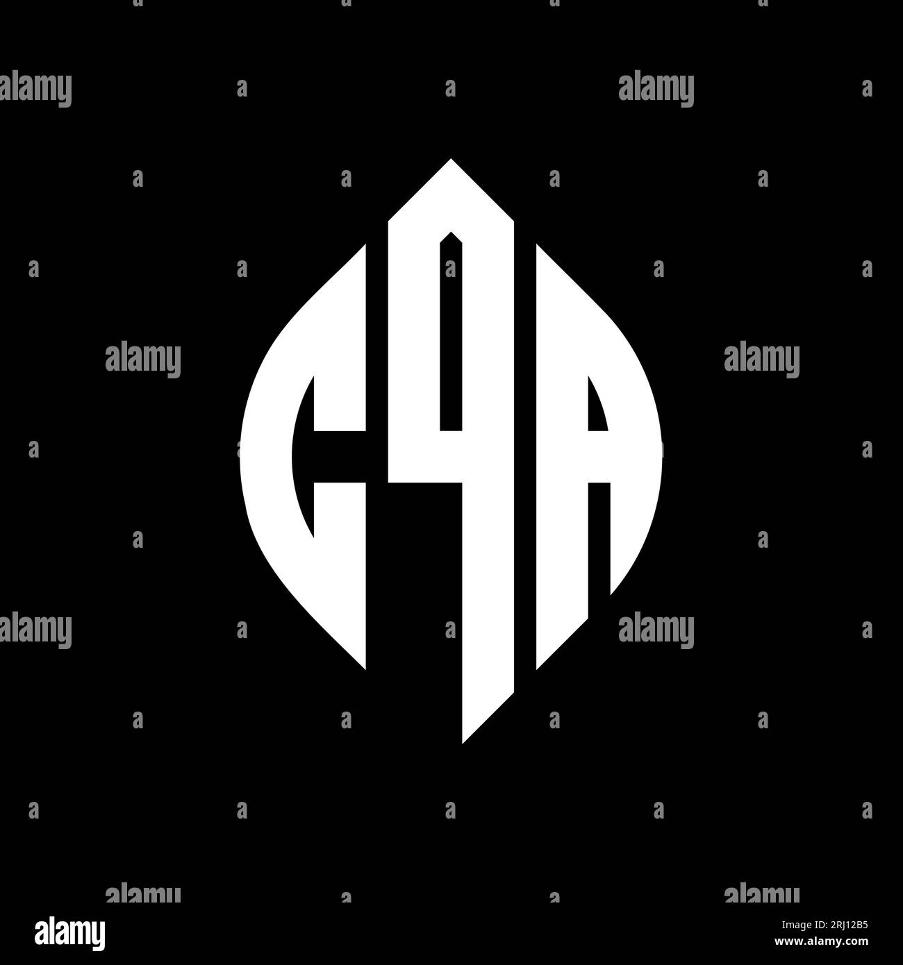 CQA circle letter logo design with circle and ellipse shape. CQA ...