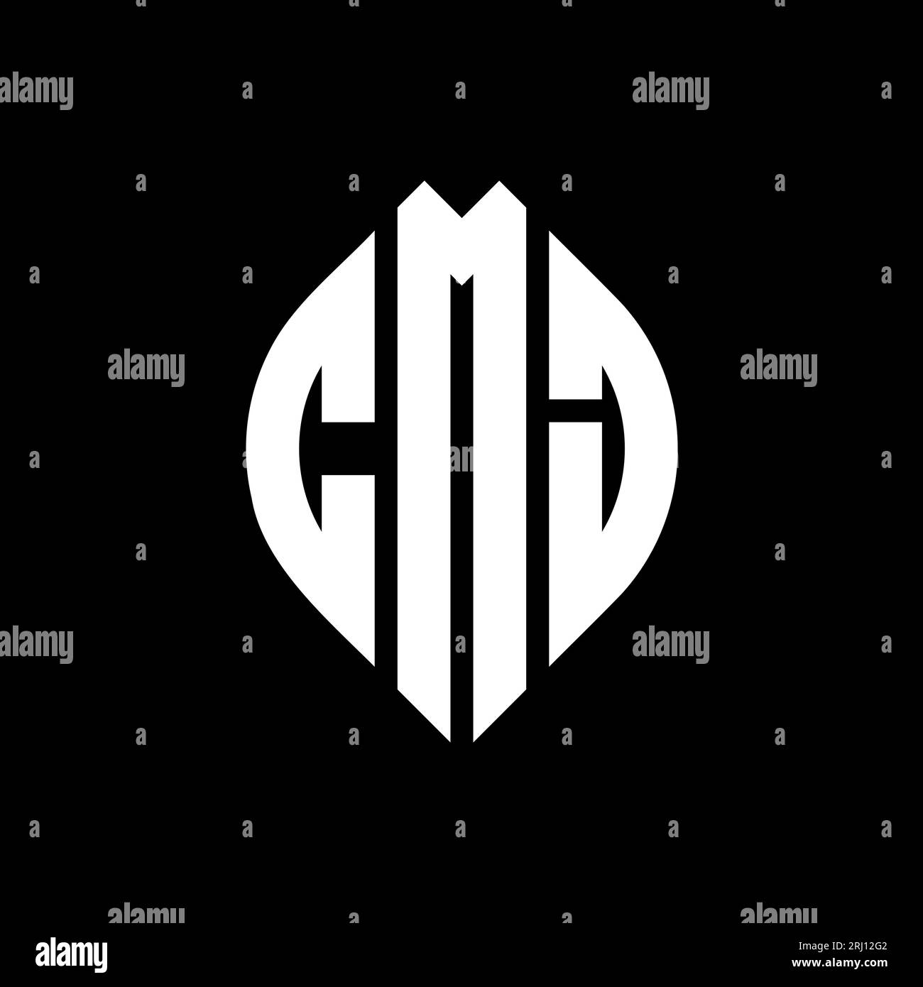 CMJ circle letter logo design with circle and ellipse shape. CMJ ...
