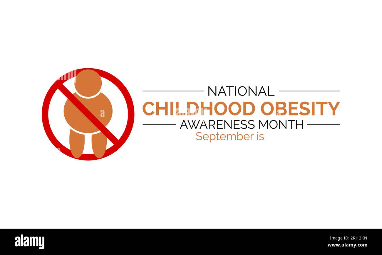 National Childhood Obesity Awareness Month vector banner template ...