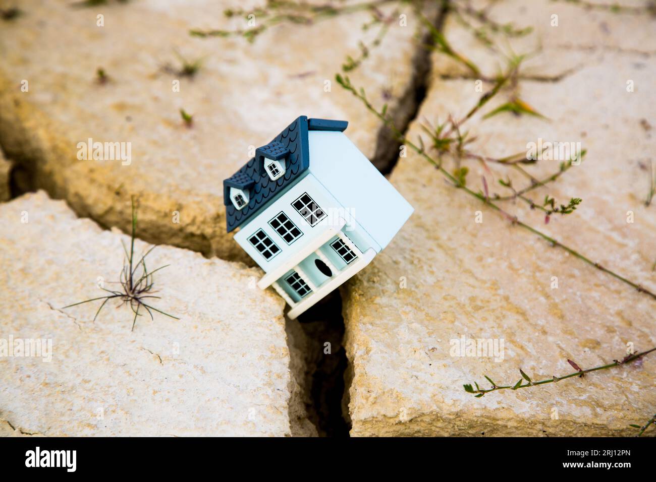 Fracture of the earth under residential building, the concept of an ...