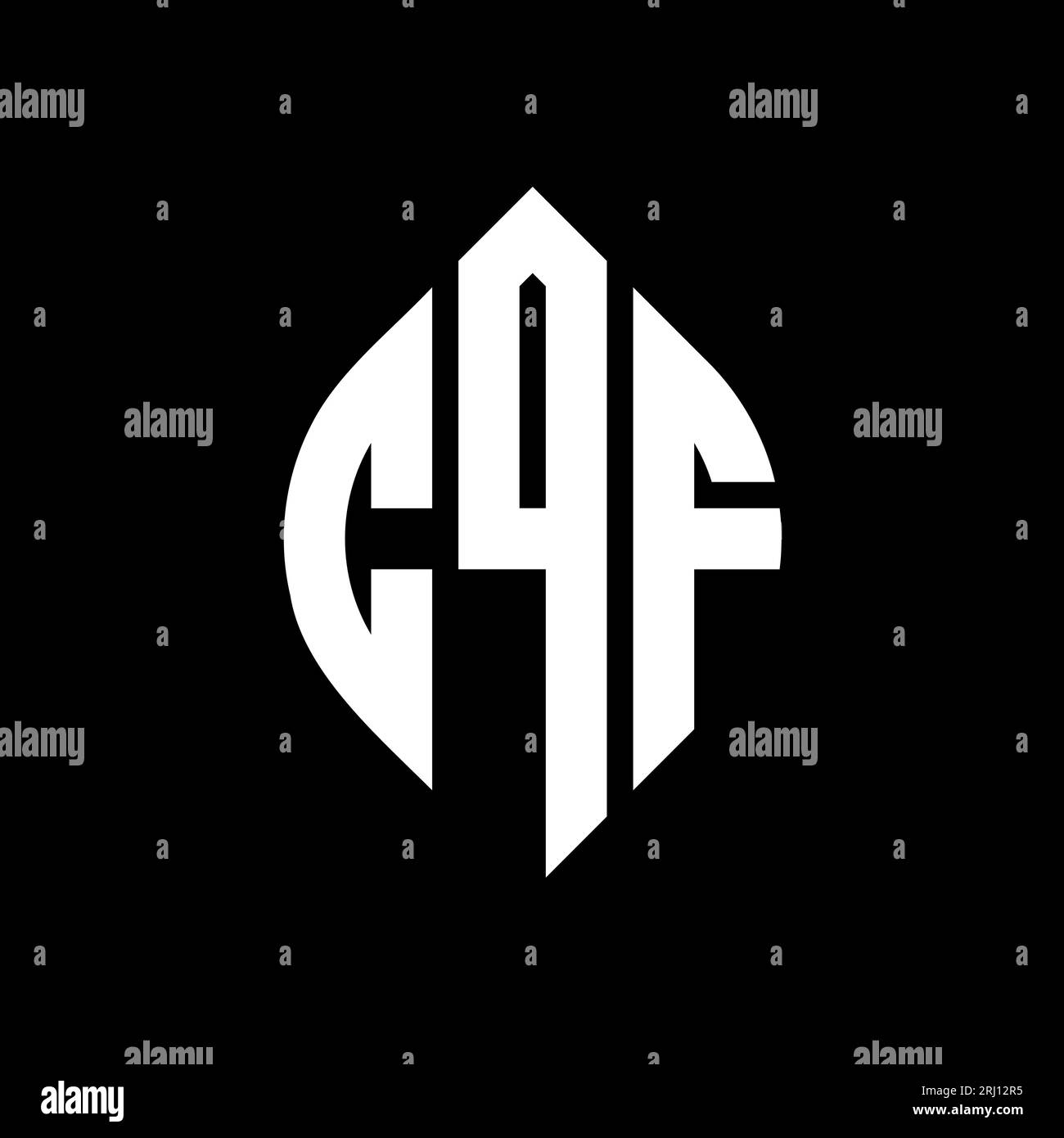 CQF circle letter logo design with circle and ellipse shape. CQF ...