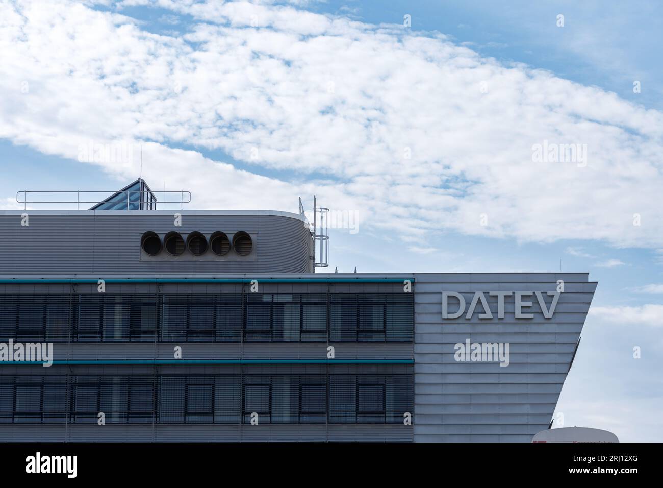 Nuremberg, Germany - August 18th, 2023: DATEV Logo at Streets of ...