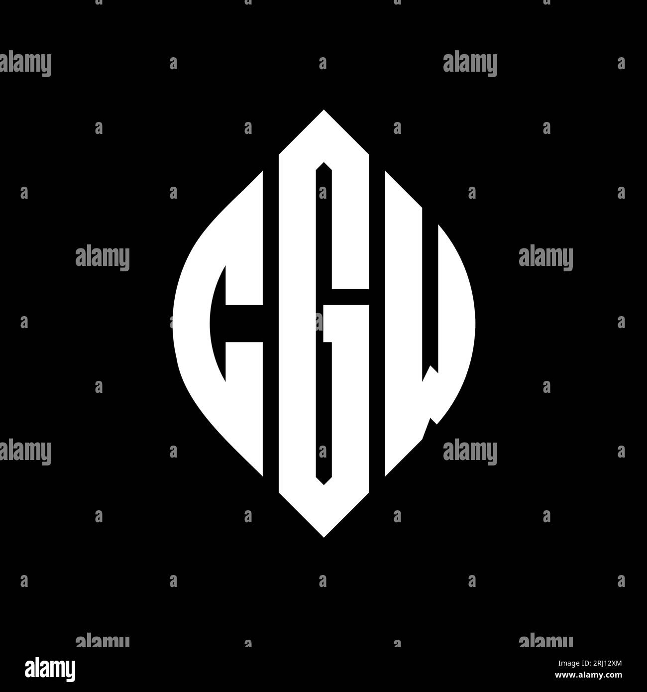 CGW circle letter logo design with circle and ellipse shape. CGW ...