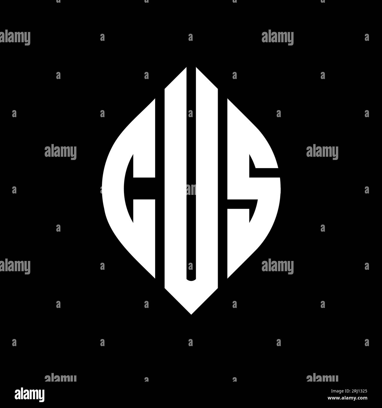 CUS circle letter logo design with circle and ellipse shape. CUS ...