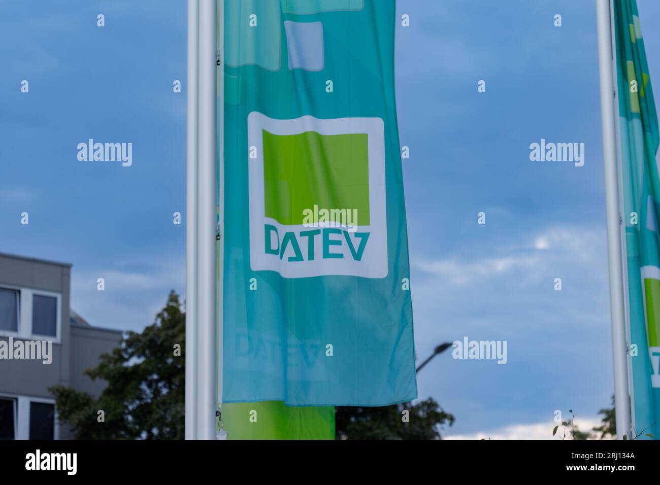 Nuremberg, Germany - August 18th, 2023: DATEV Logo at Streets of ...