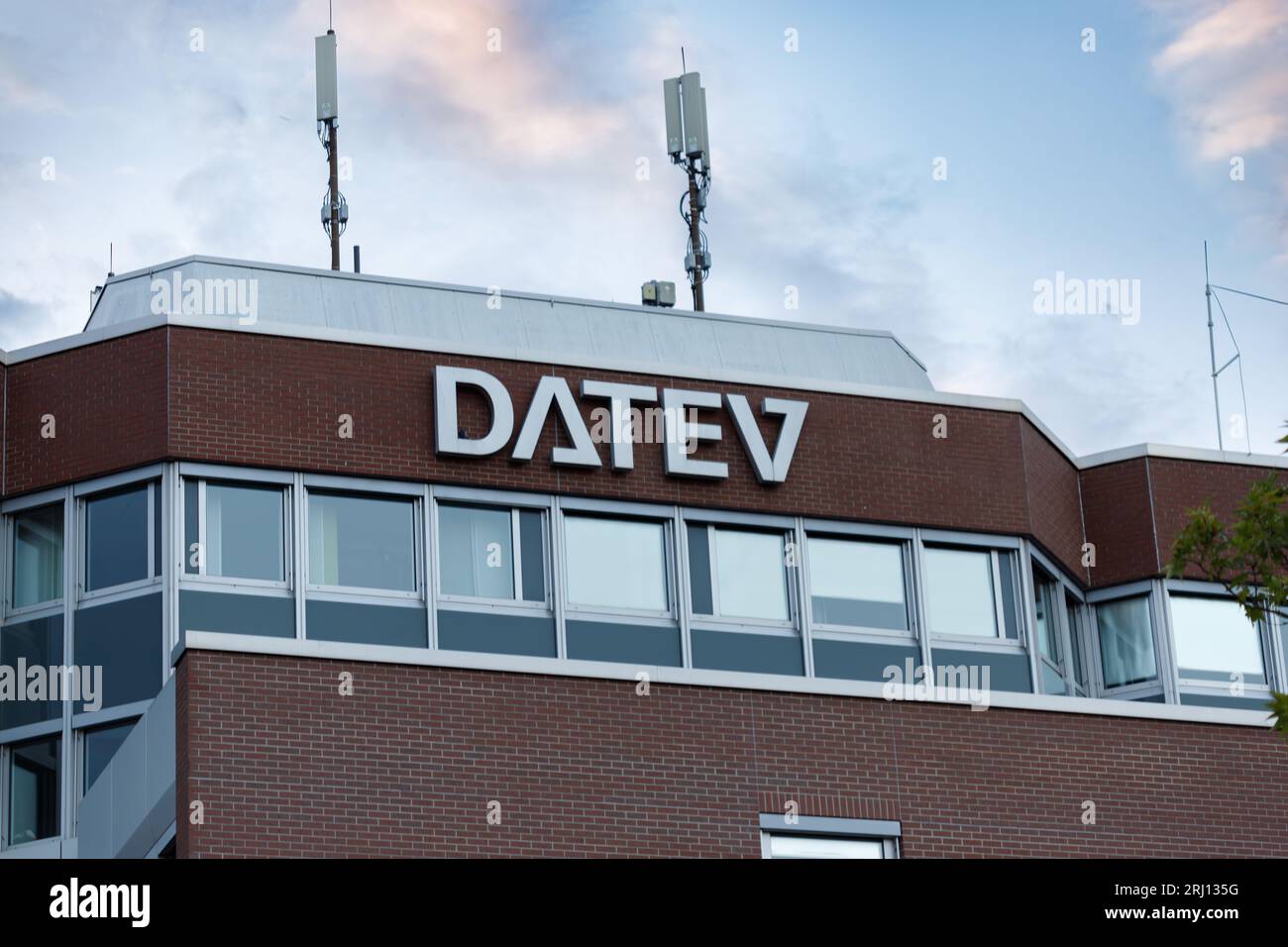 Nuremberg, Germany - August 18th, 2023: DATEV Logo at Streets of ...