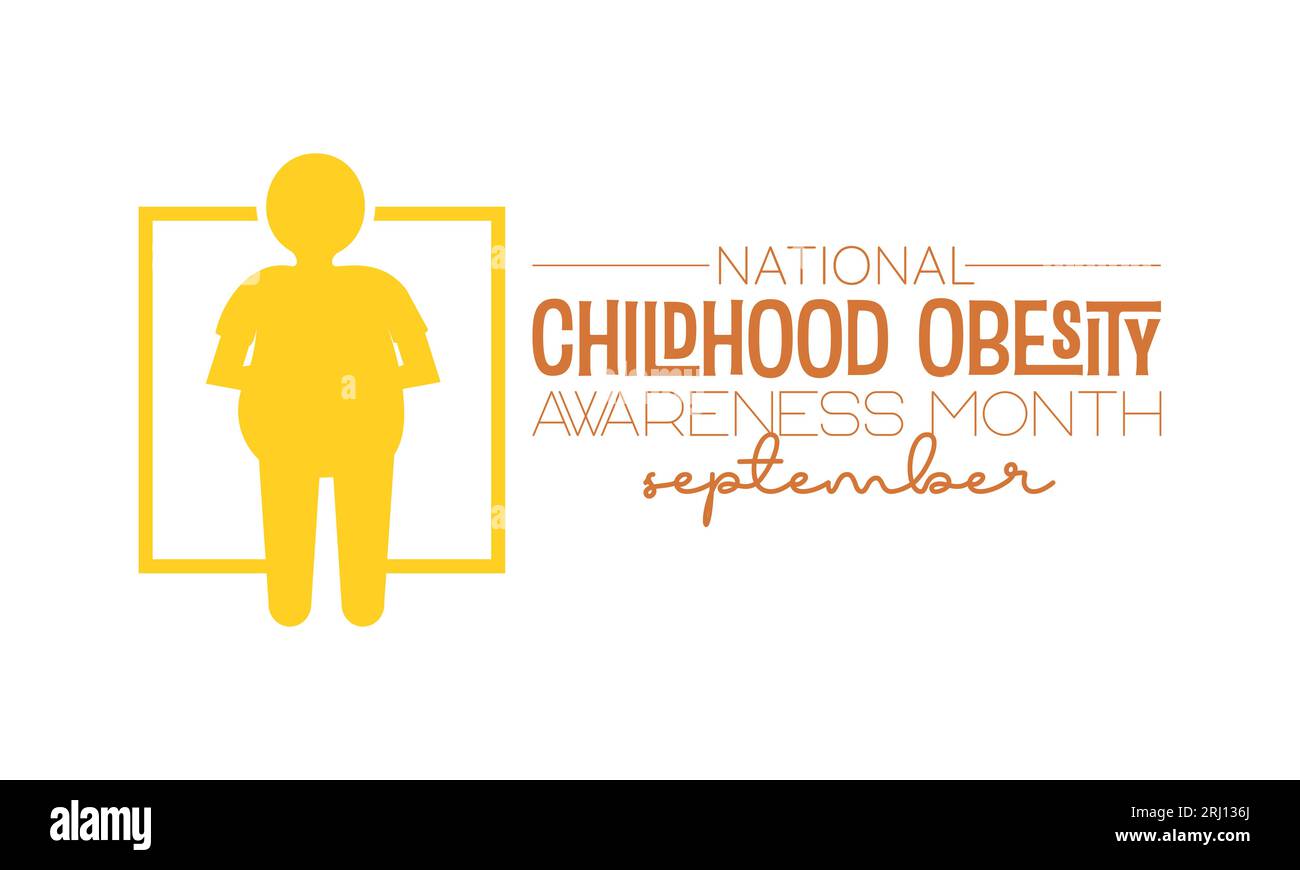 National Childhood Obesity Awareness Month vector banner template ...