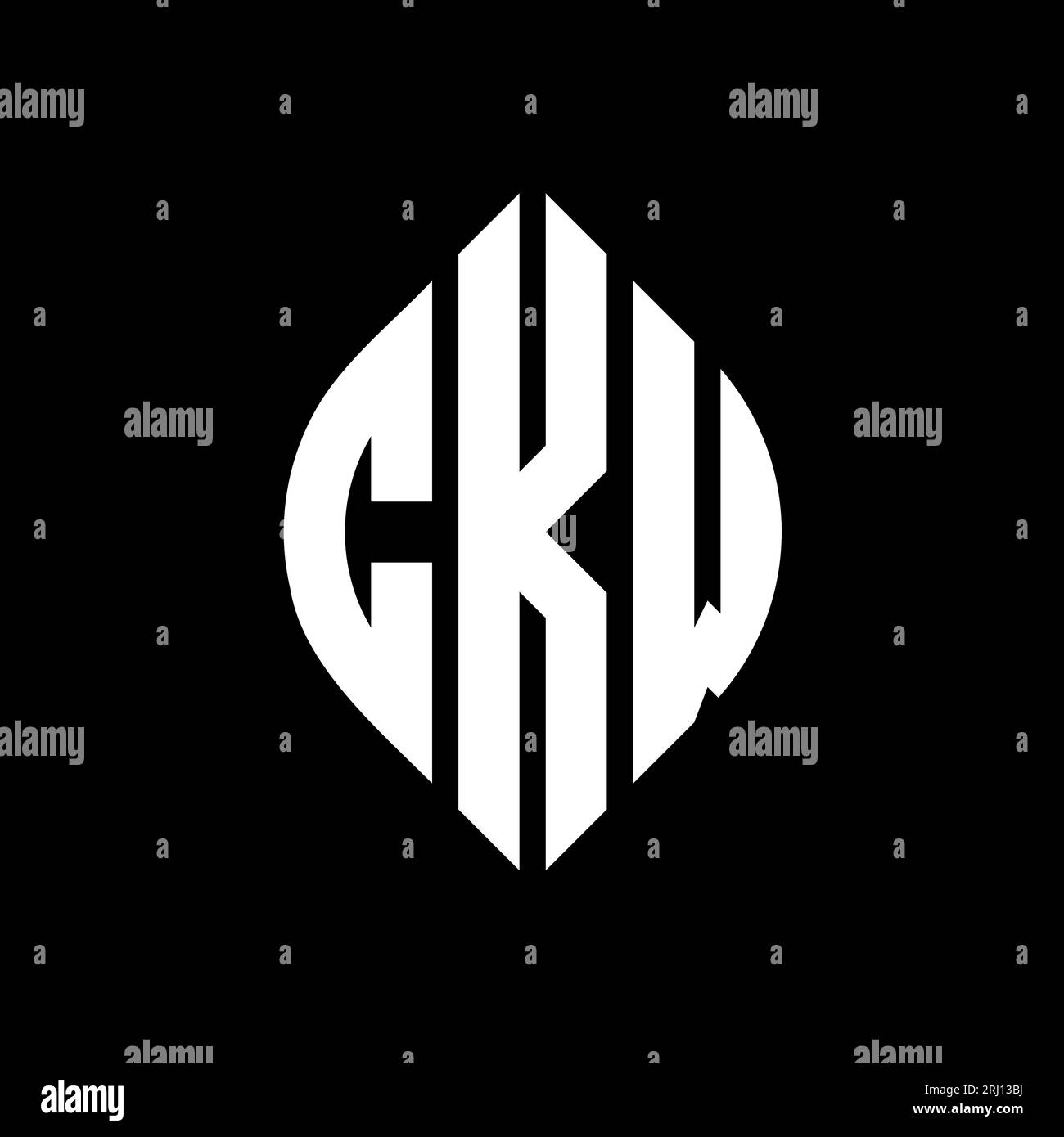 CKW circle letter logo design with circle and ellipse shape. CKW ...