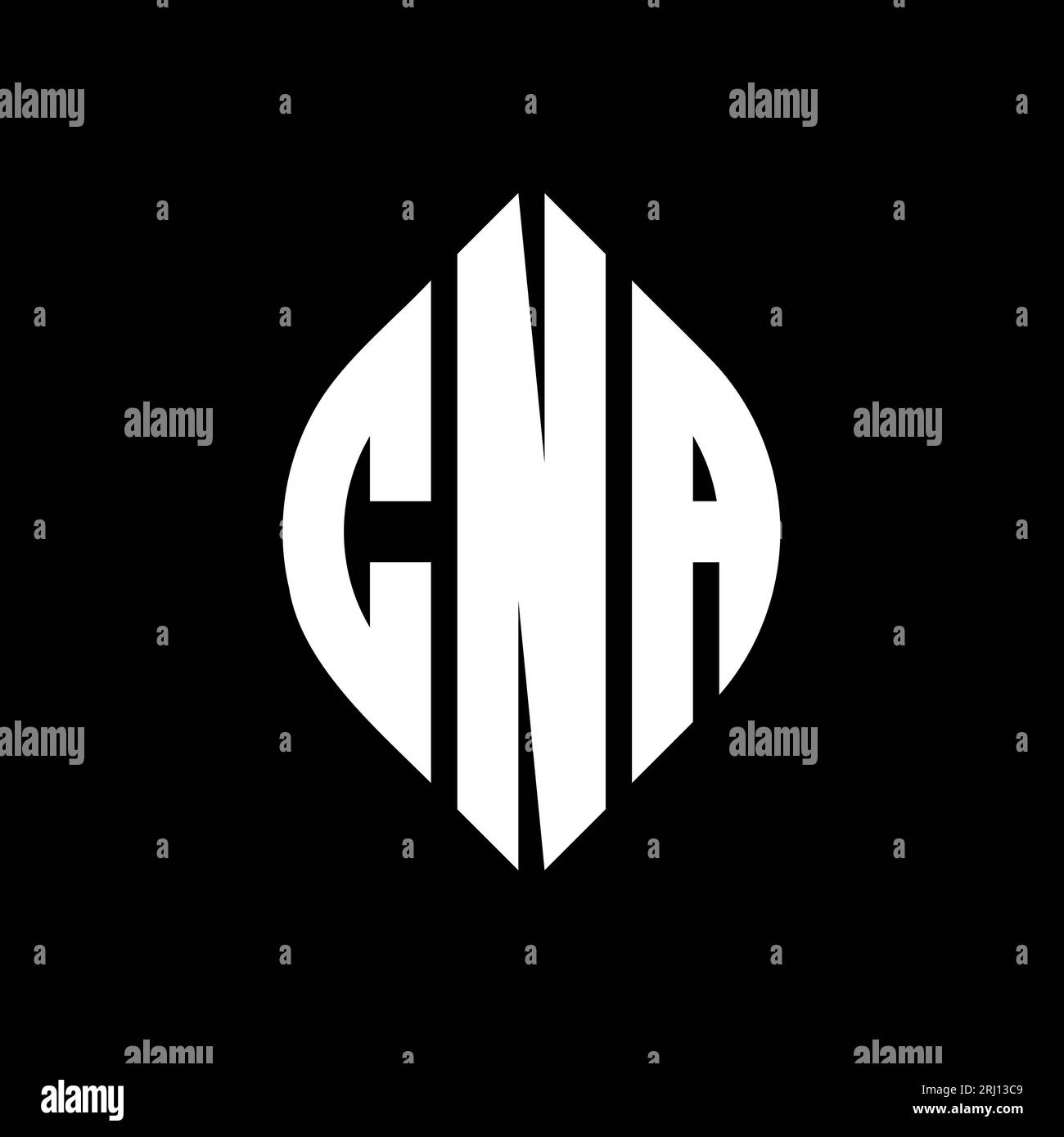 CNA circle letter logo design with circle and ellipse shape. CNA ...