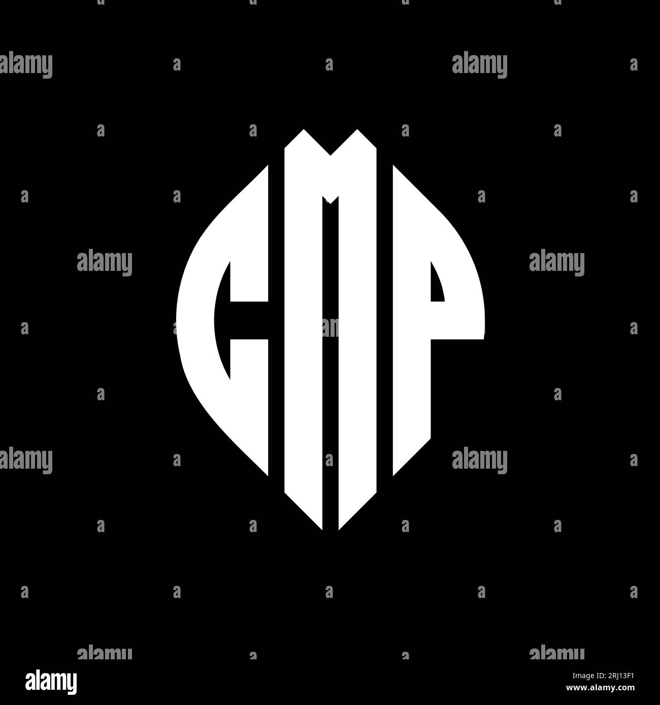 CMP circle letter logo design with circle and ellipse shape. CMP ...