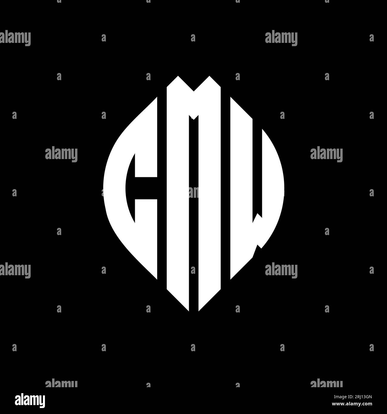 CMW circle letter logo design with circle and ellipse shape. CMW ...