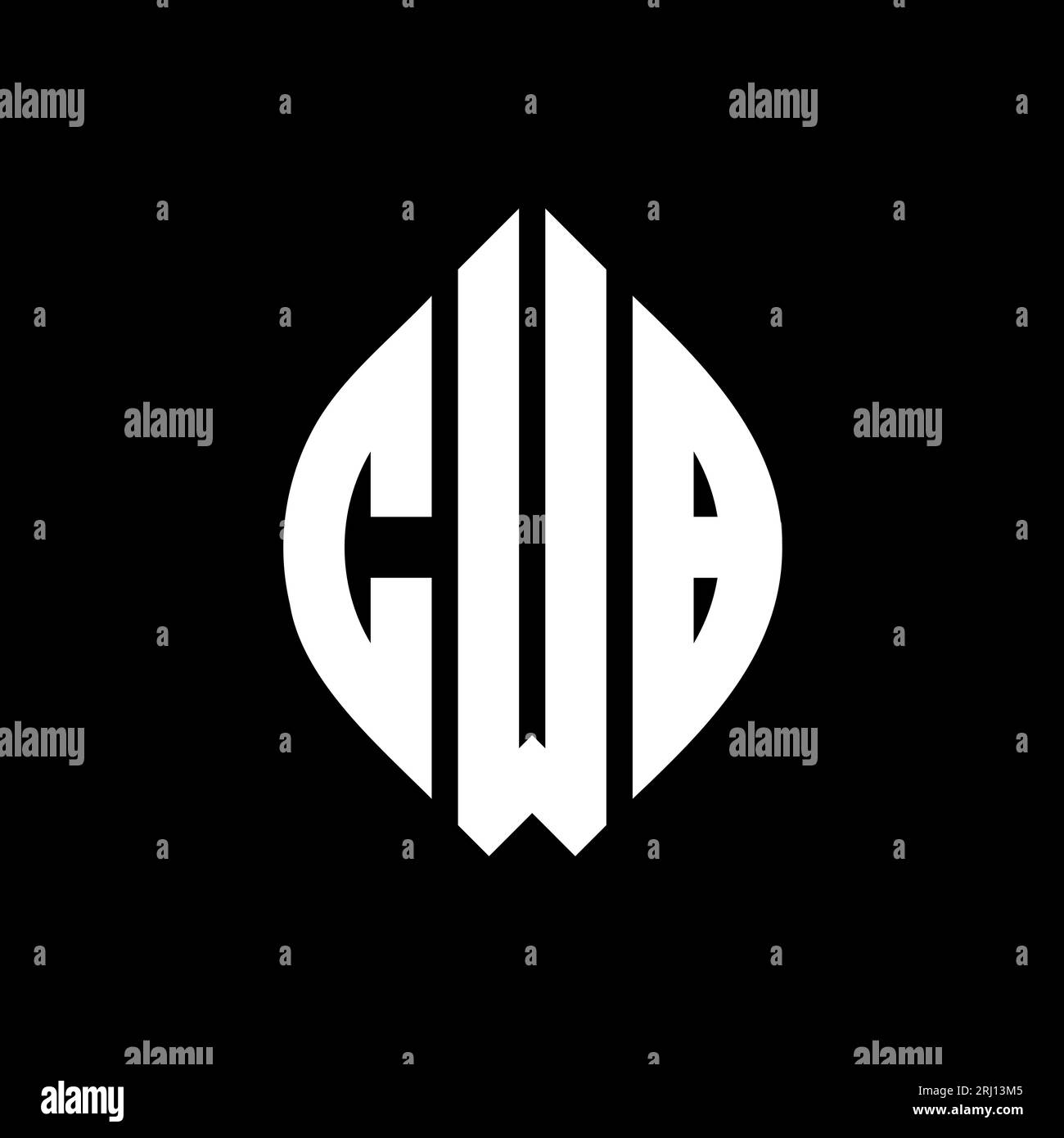 CWB circle letter logo design with circle and ellipse shape. CWB ...
