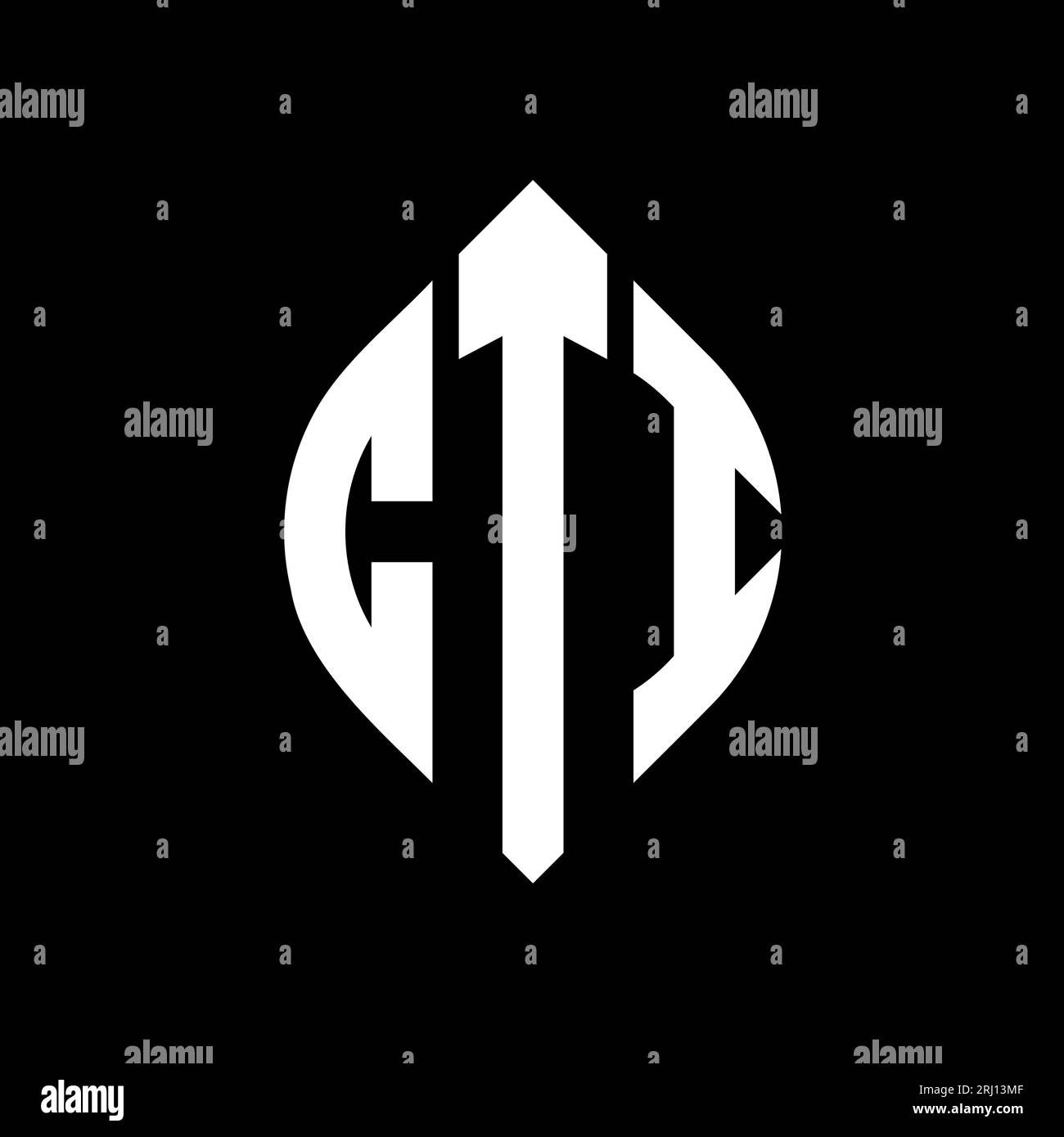 CTI circle letter logo design with circle and ellipse shape. CTI ...