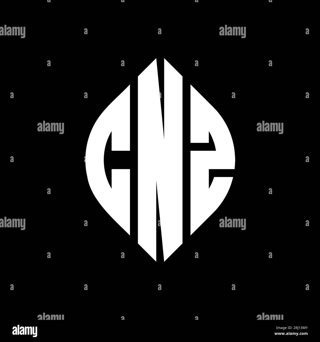 CNZ circle letter logo design with circle and ellipse shape. CNZ ...