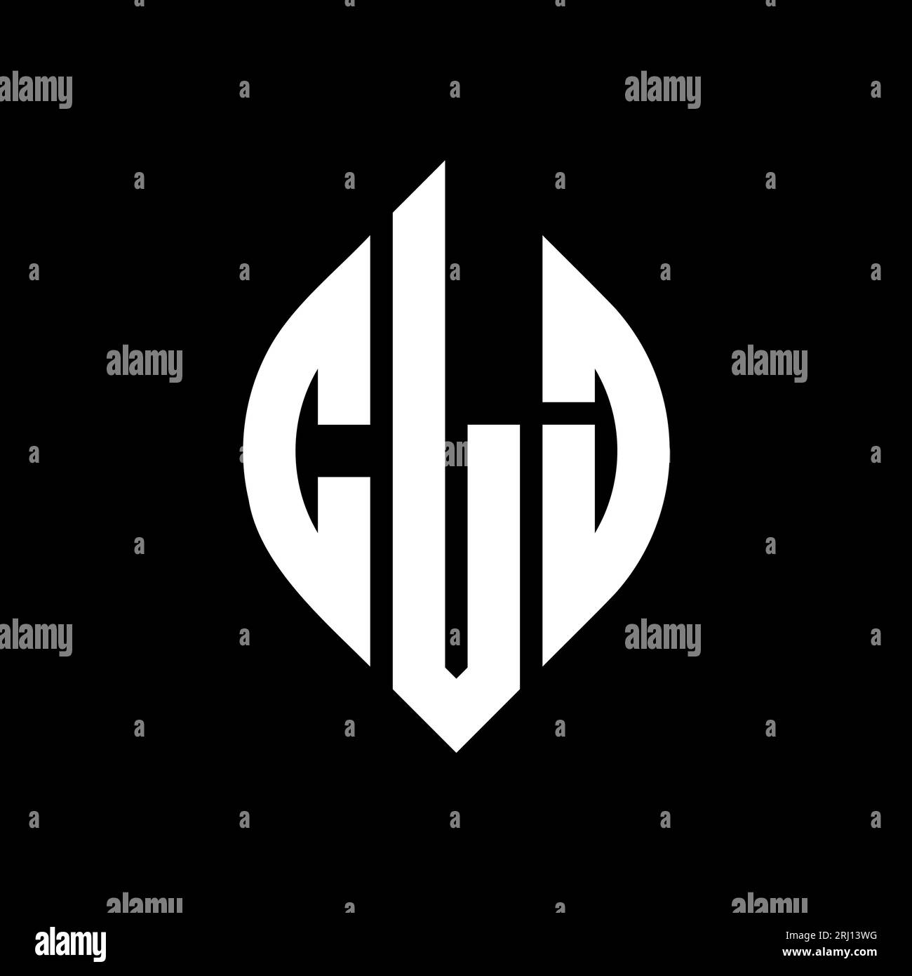 CLJ circle letter logo design with circle and ellipse shape. CLJ ...