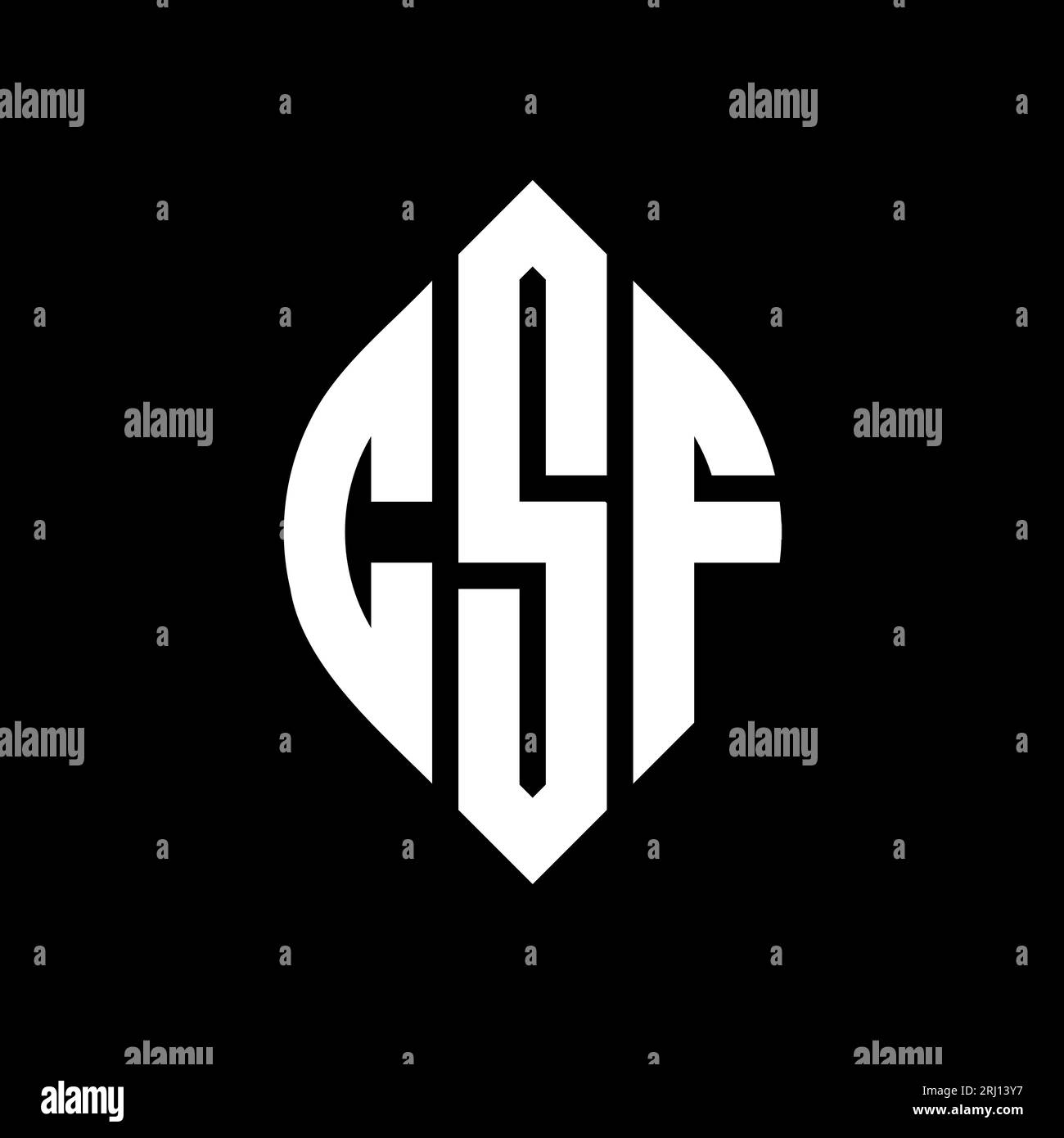 CSF circle letter logo design with circle and ellipse shape. CSF ...