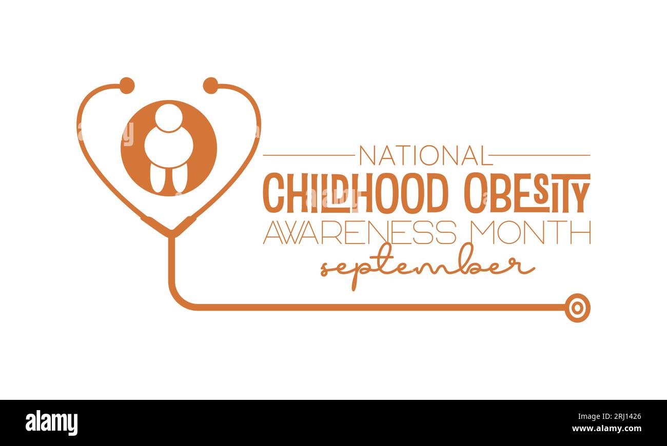 National Childhood Obesity Awareness Month vector banner template ...
