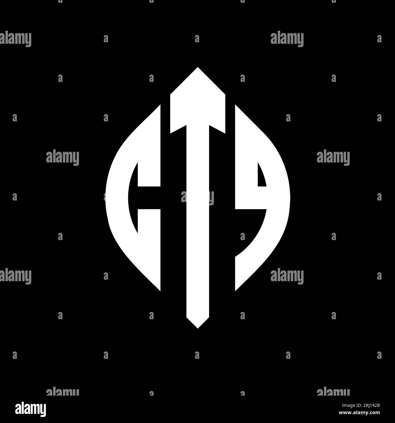 CTQ circle letter logo design with circle and ellipse shape. CTQ ...