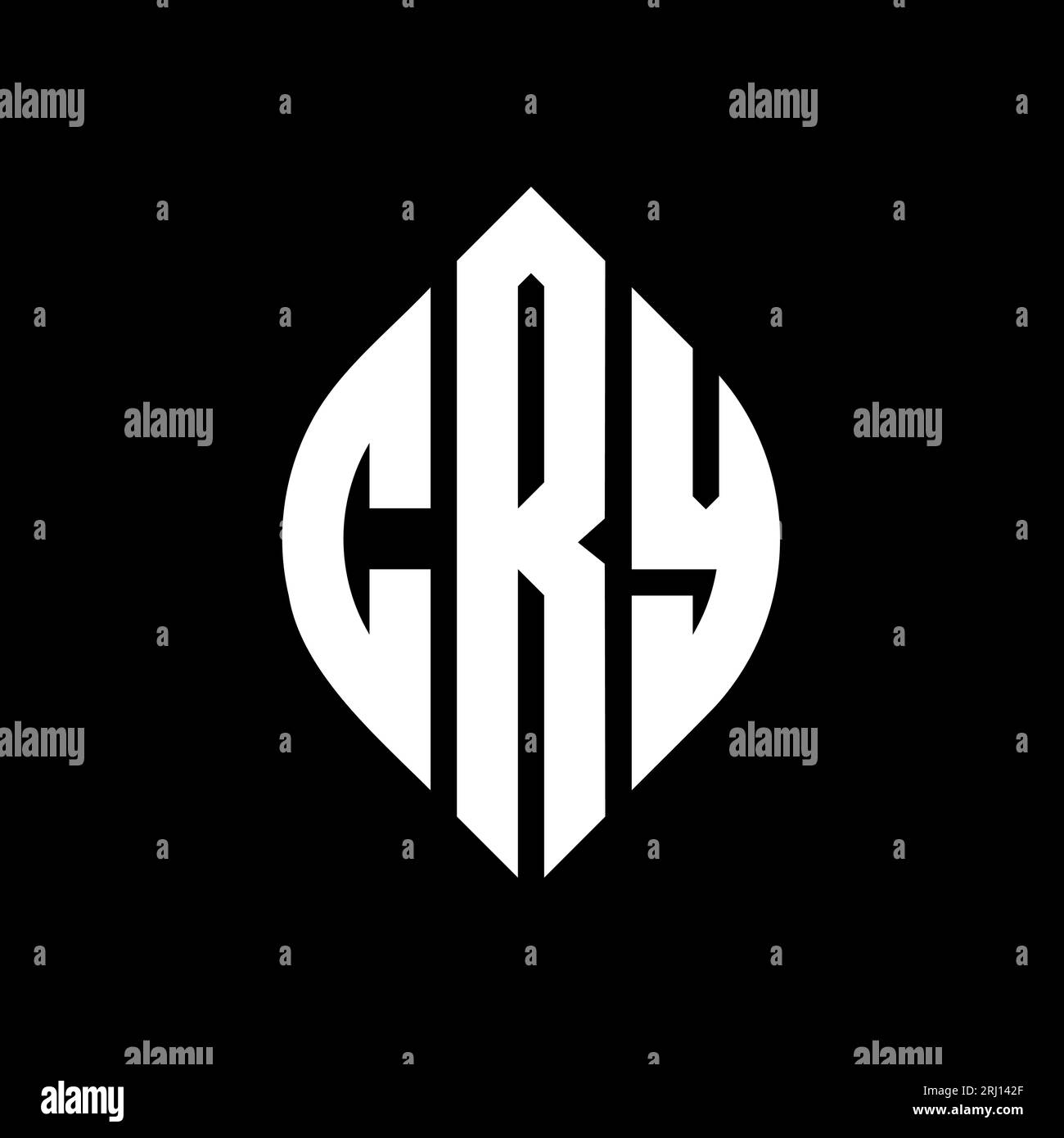 CRY circle letter logo design with circle and ellipse shape. CRY ellipse letters with ...