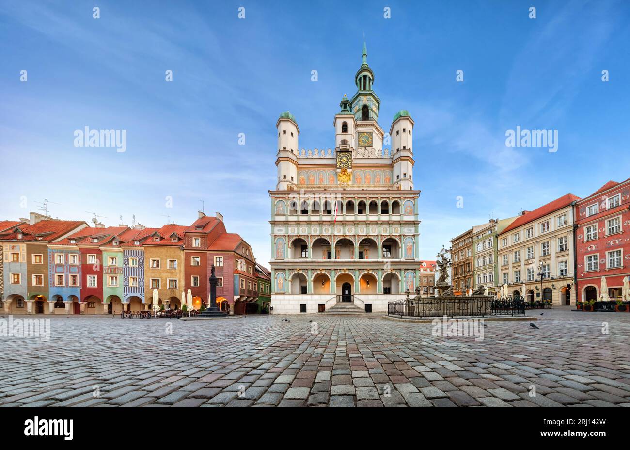 Building of historic City Hall located on Stary Rynek square in Poznan ...