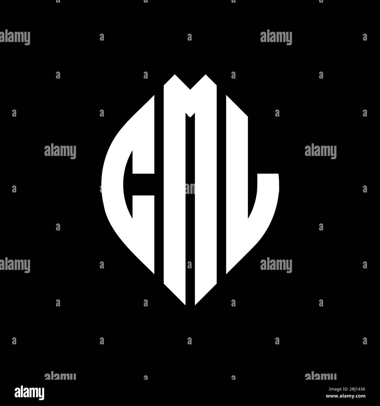 CML circle letter logo design with circle and ellipse shape. CML ...