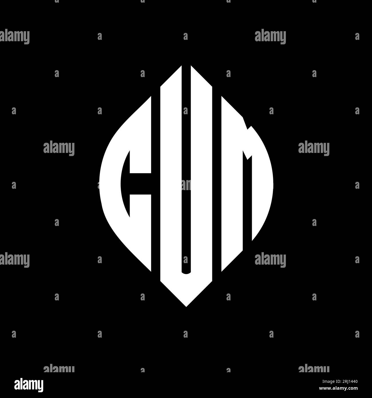CUM circle letter logo design with circle and ellipse shape. CUM ...
