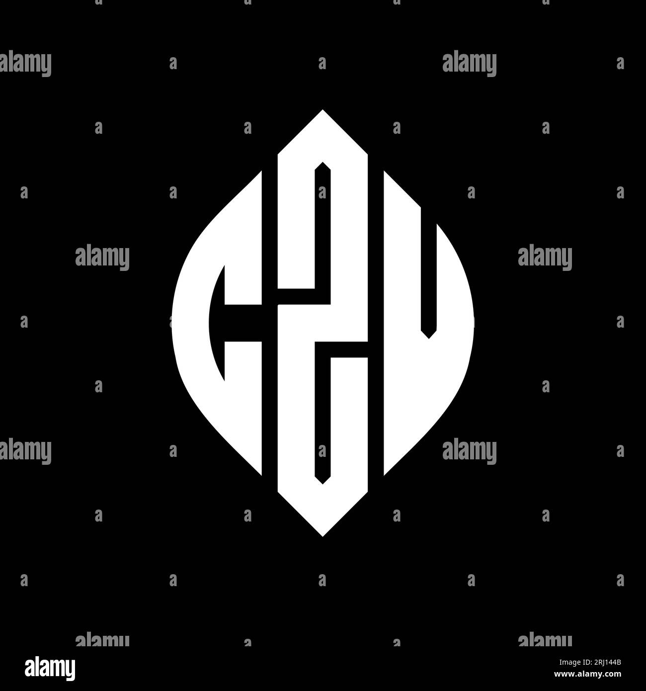 CZV circle letter logo design with circle and ellipse shape. CZV ...