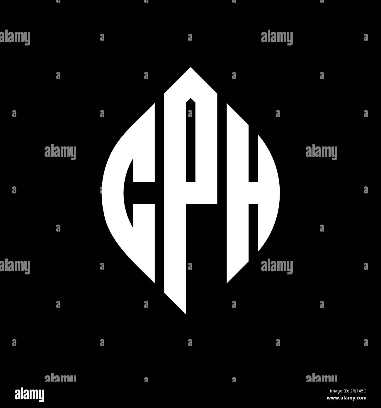 CPH circle letter logo design with circle and ellipse shape. CPH ...