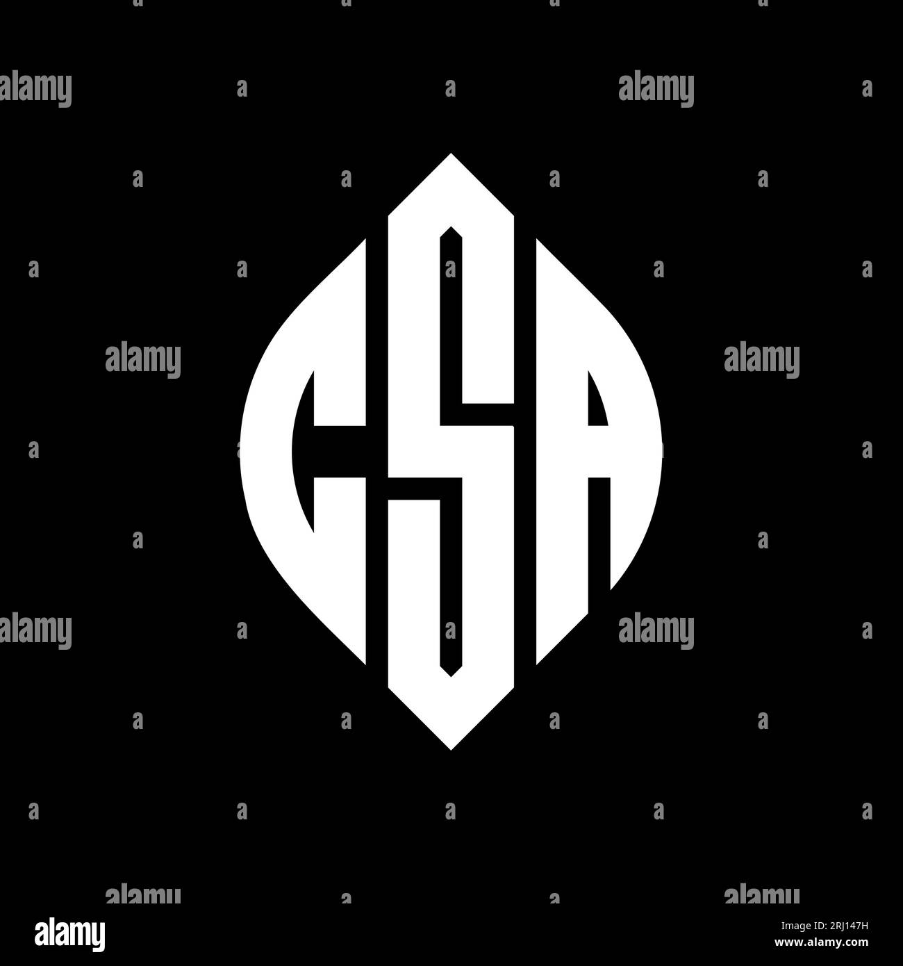 CSA circle letter logo design with circle and ellipse shape. CSA ...