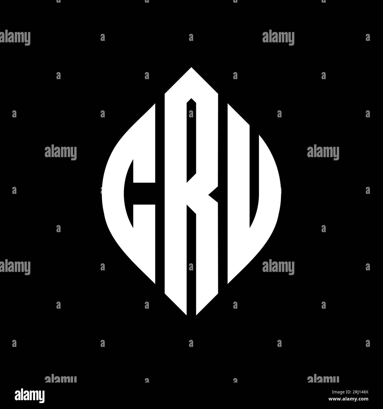 CRU circle letter logo design with circle and ellipse shape. CRU ...