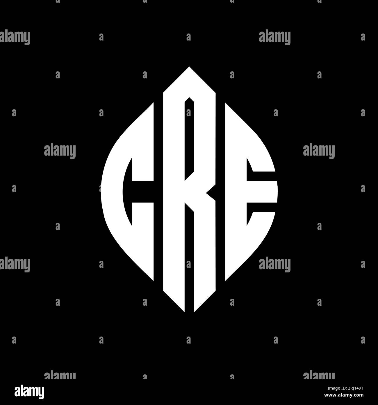 CRE circle letter logo design with circle and ellipse shape. CRE ...