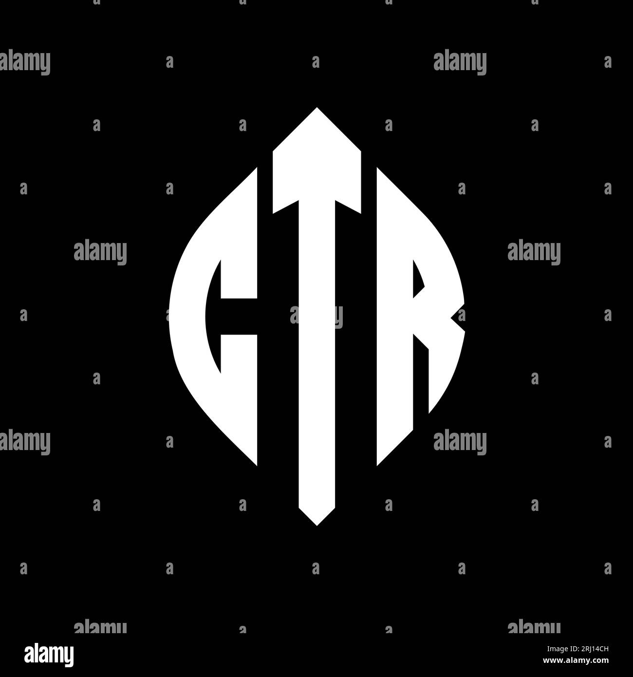 CTR circle letter logo design with circle and ellipse shape. CTR ...