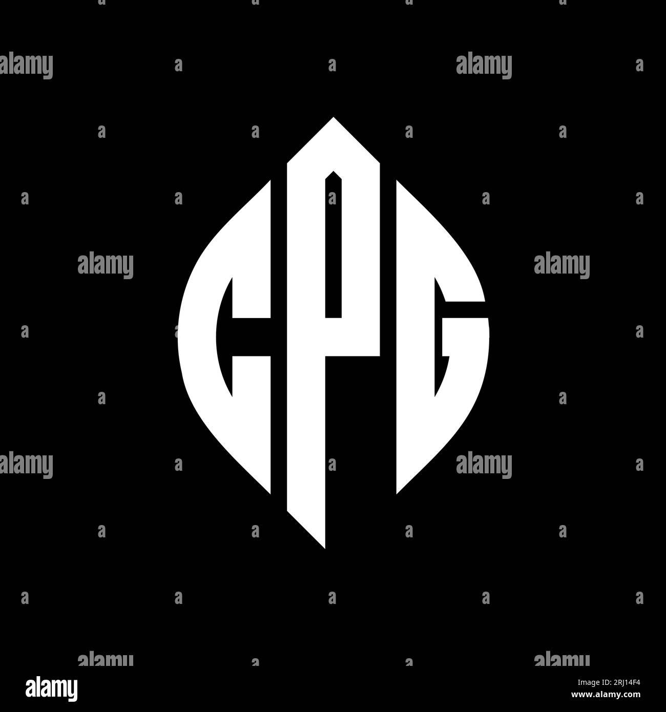 CPG circle letter logo design with circle and ellipse shape. CPG ...