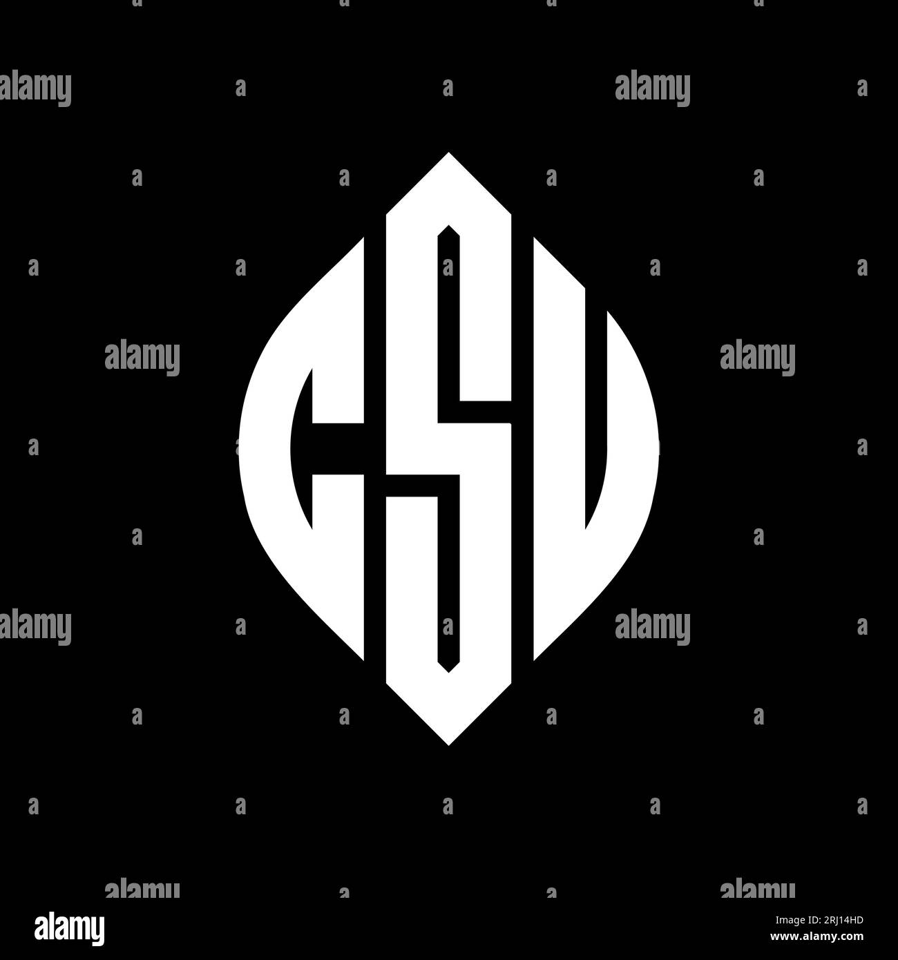 CSU circle letter logo design with circle and ellipse shape. CSU ...