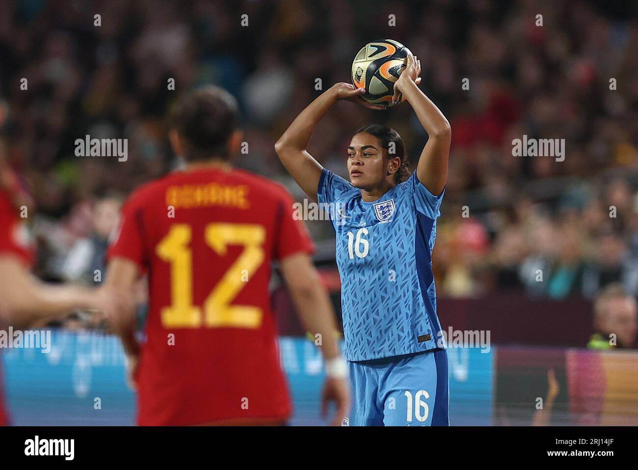 Jess Carter #16 of England prepares to take a throw in during the FIFA ...