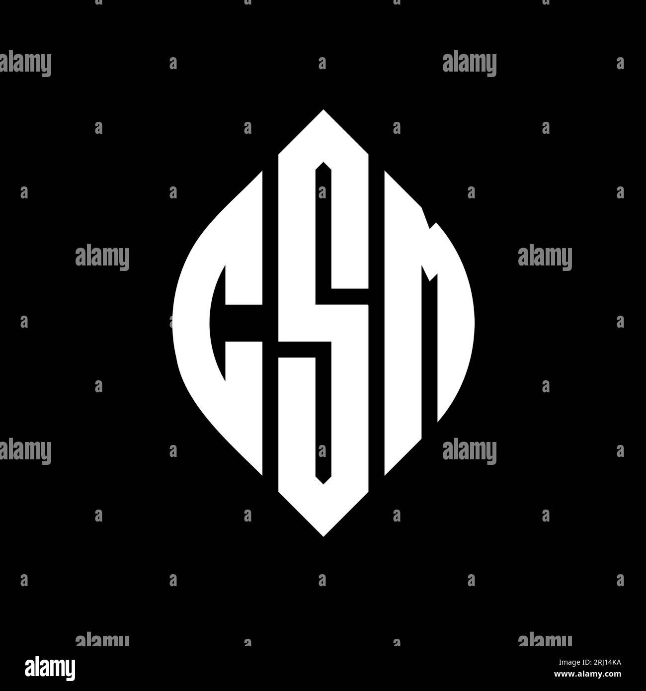 CSM circle letter logo design with circle and ellipse shape. CSM ...