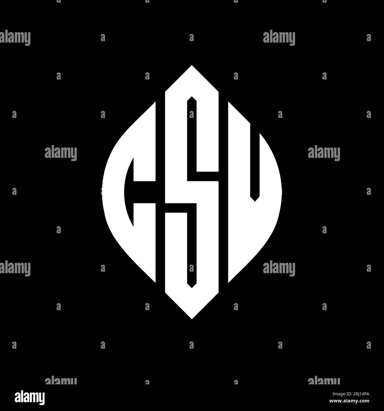 CSV circle letter logo design with circle and ellipse shape. CSV ...
