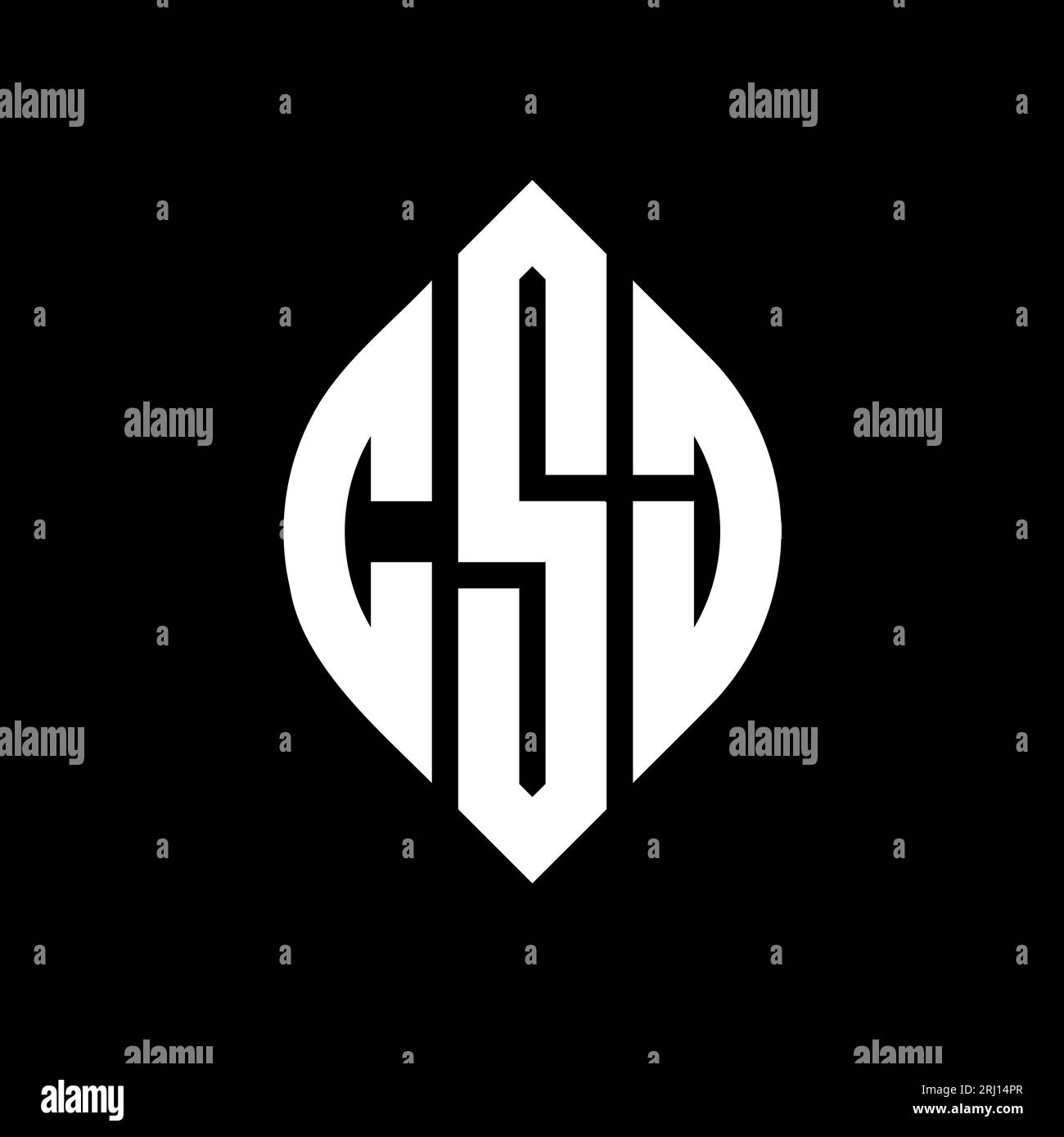 CSJ circle letter logo design with circle and ellipse shape. CSJ ...