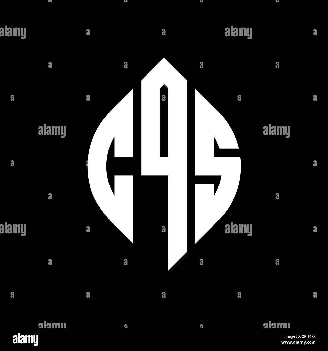 CQS circle letter logo design with circle and ellipse shape. CQS ...