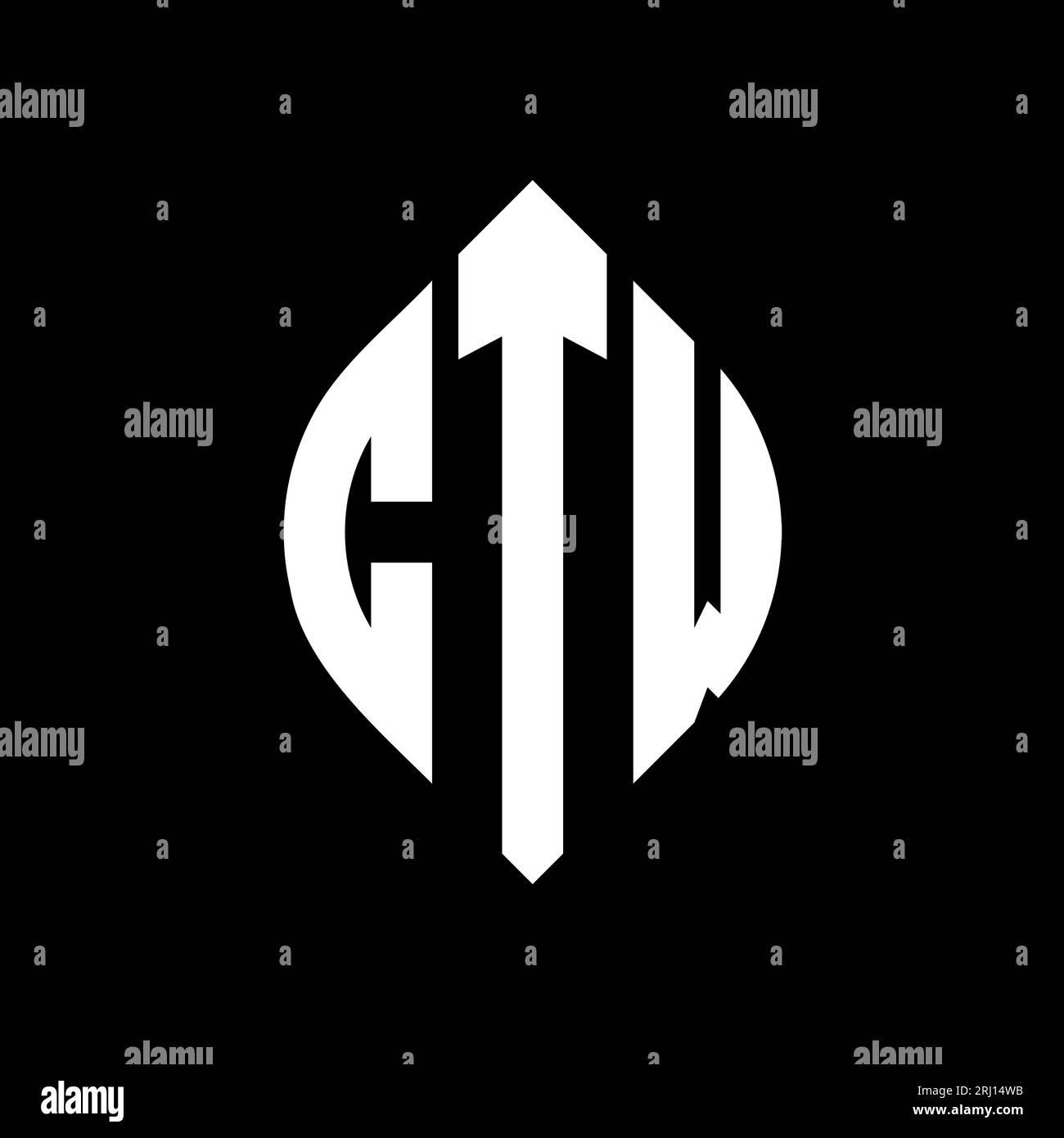 CTW circle letter logo design with circle and ellipse shape. CTW ...