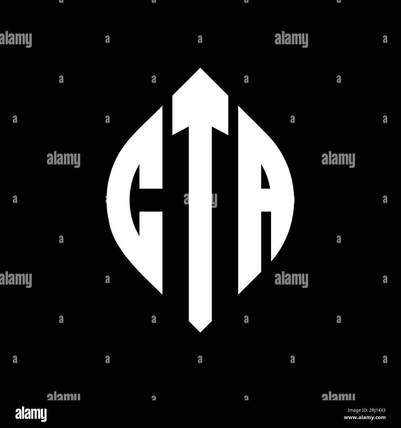 CTA circle letter logo design with circle and ellipse shape. CTA ...