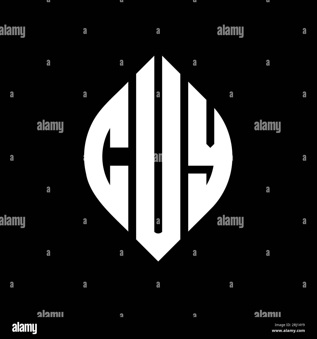 CUY circle letter logo design with circle and ellipse shape. CUY ...