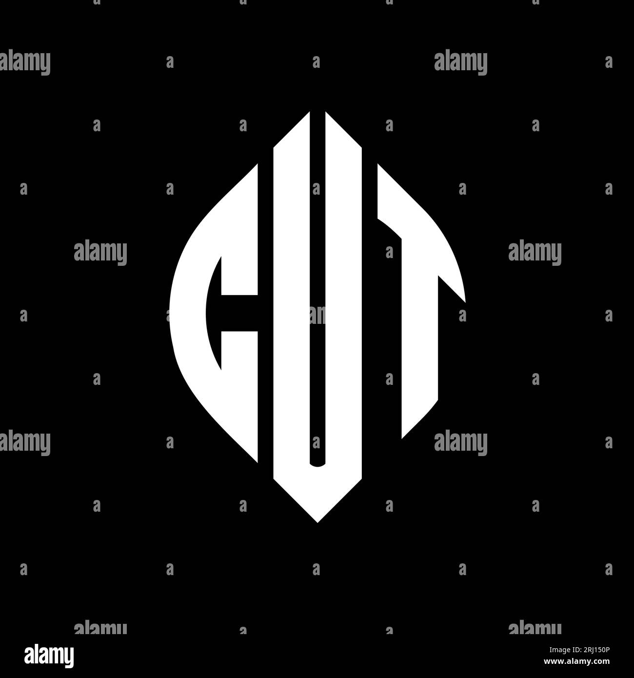 CUT circle letter logo design with circle and ellipse shape. CUT ...