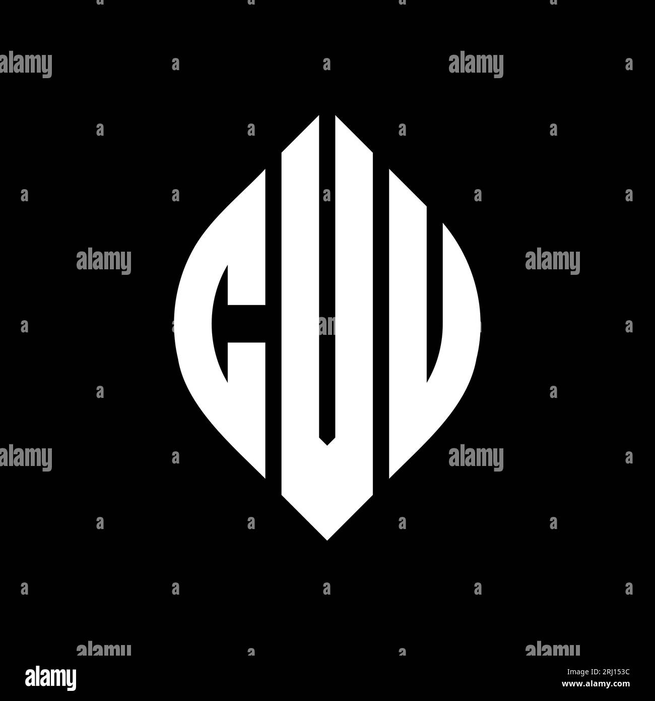 CVU circle letter logo design with circle and ellipse shape. CVU ...