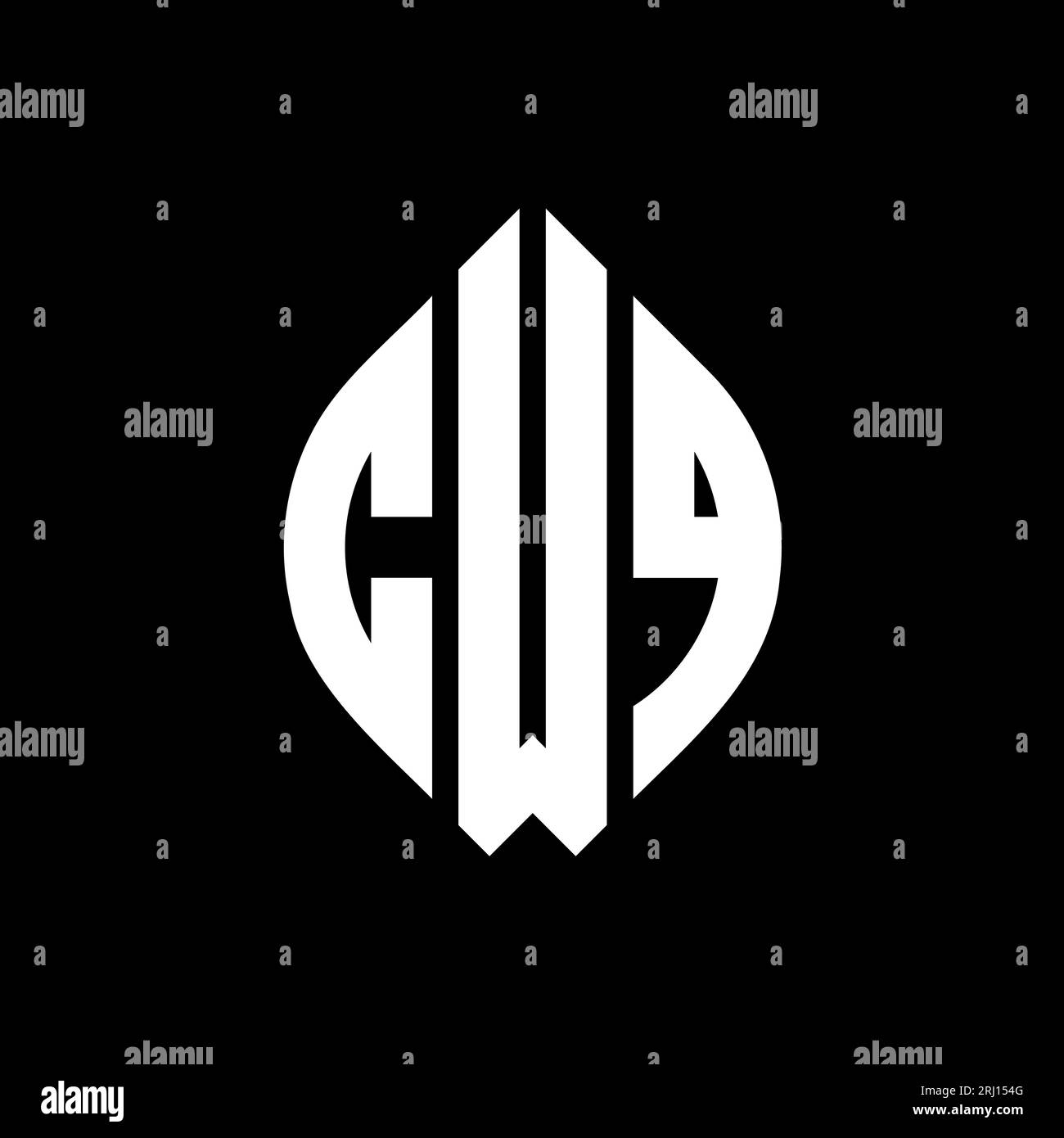 CWQ circle letter logo design with circle and ellipse shape. CWQ ...