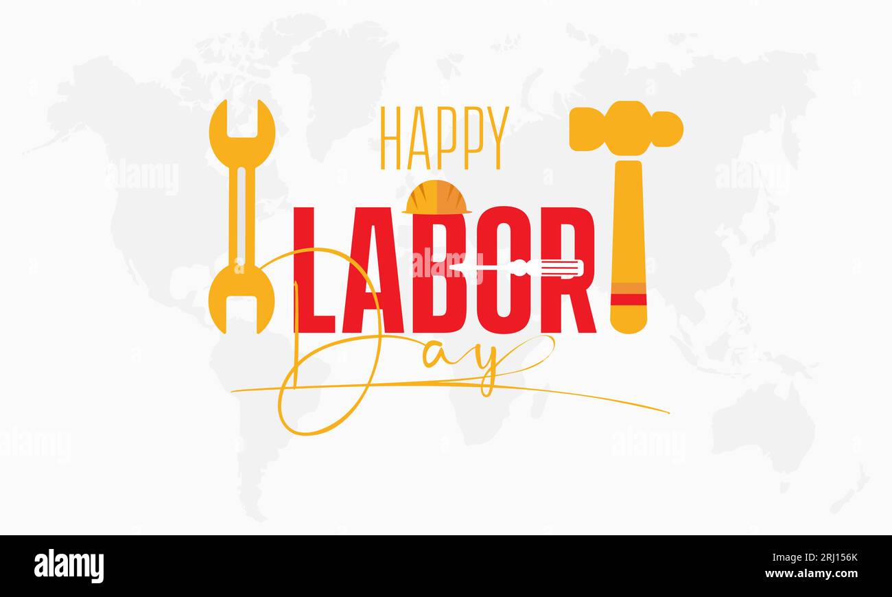 labor day vector banner template. Labor holiday concept of work, freedom, safety vector ...
