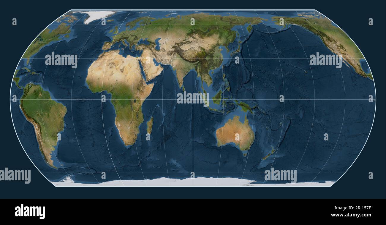 Satellite map of the world in the Hatano Asymmetrical Equal Area ...