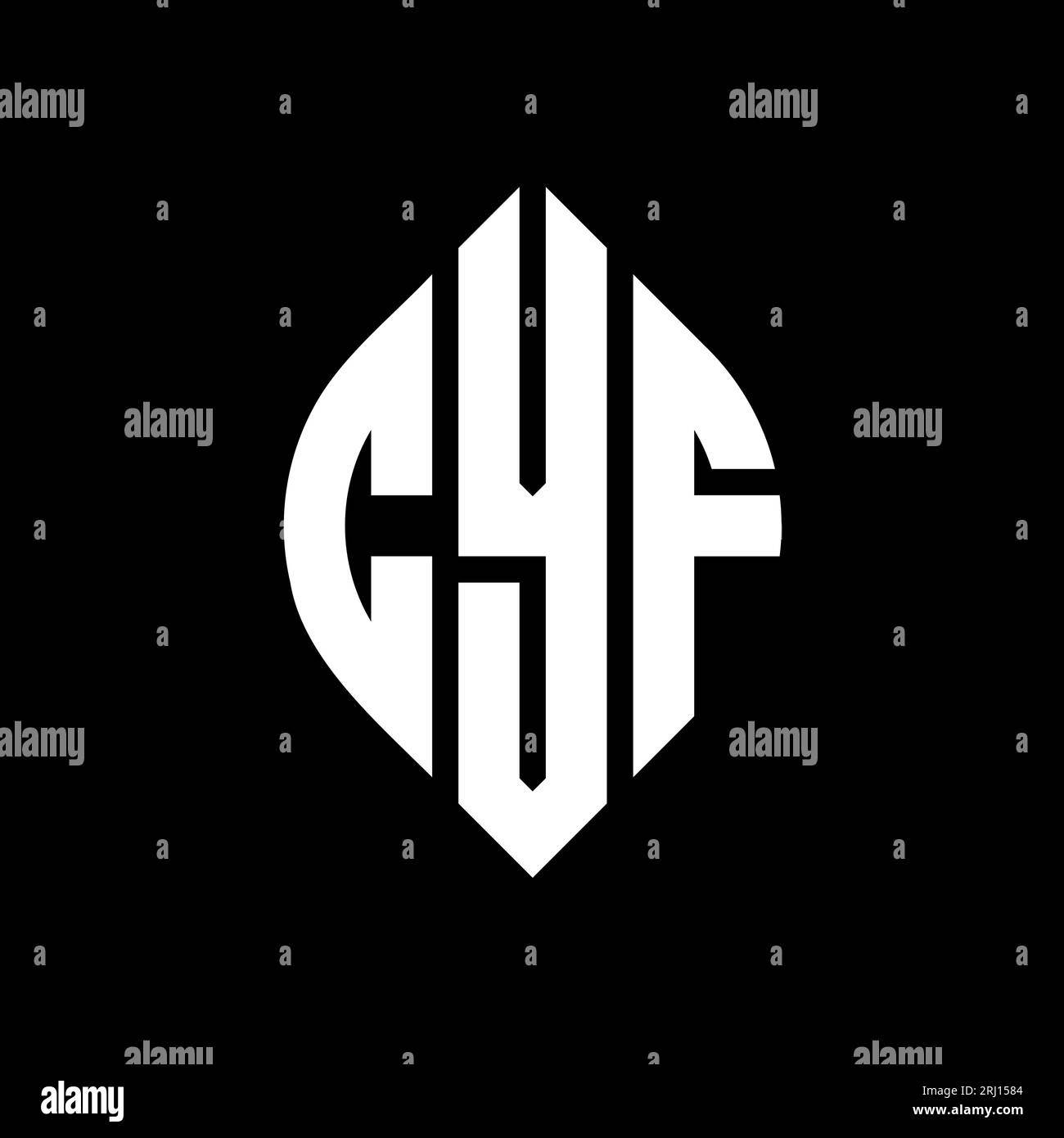 CYF circle letter logo design with circle and ellipse shape. CYF ...