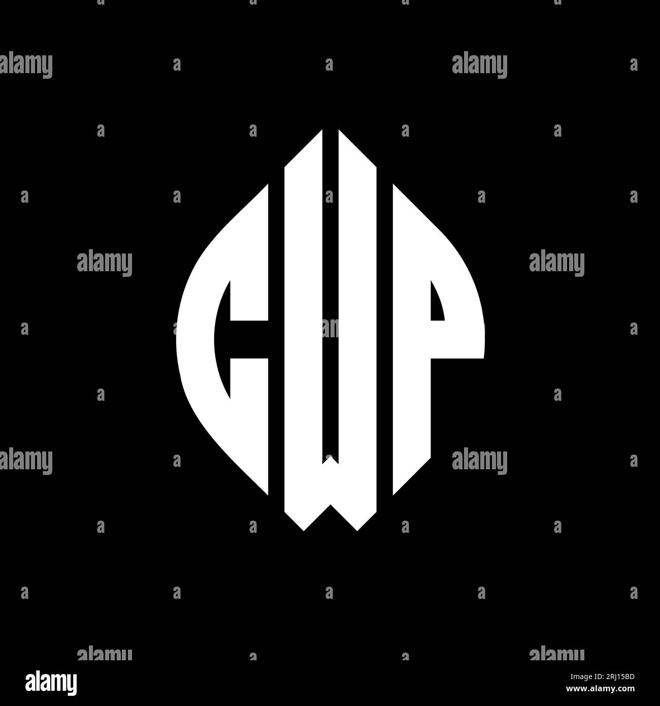 CWP circle letter logo design with circle and ellipse shape. CWP ...