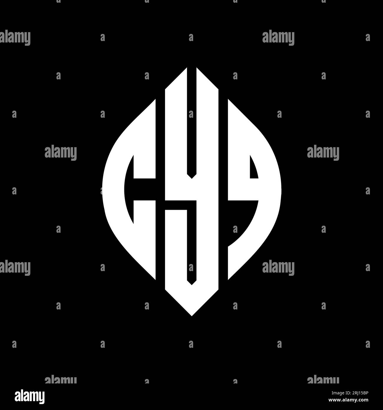 CYQ circle letter logo design with circle and ellipse shape. CYQ ...